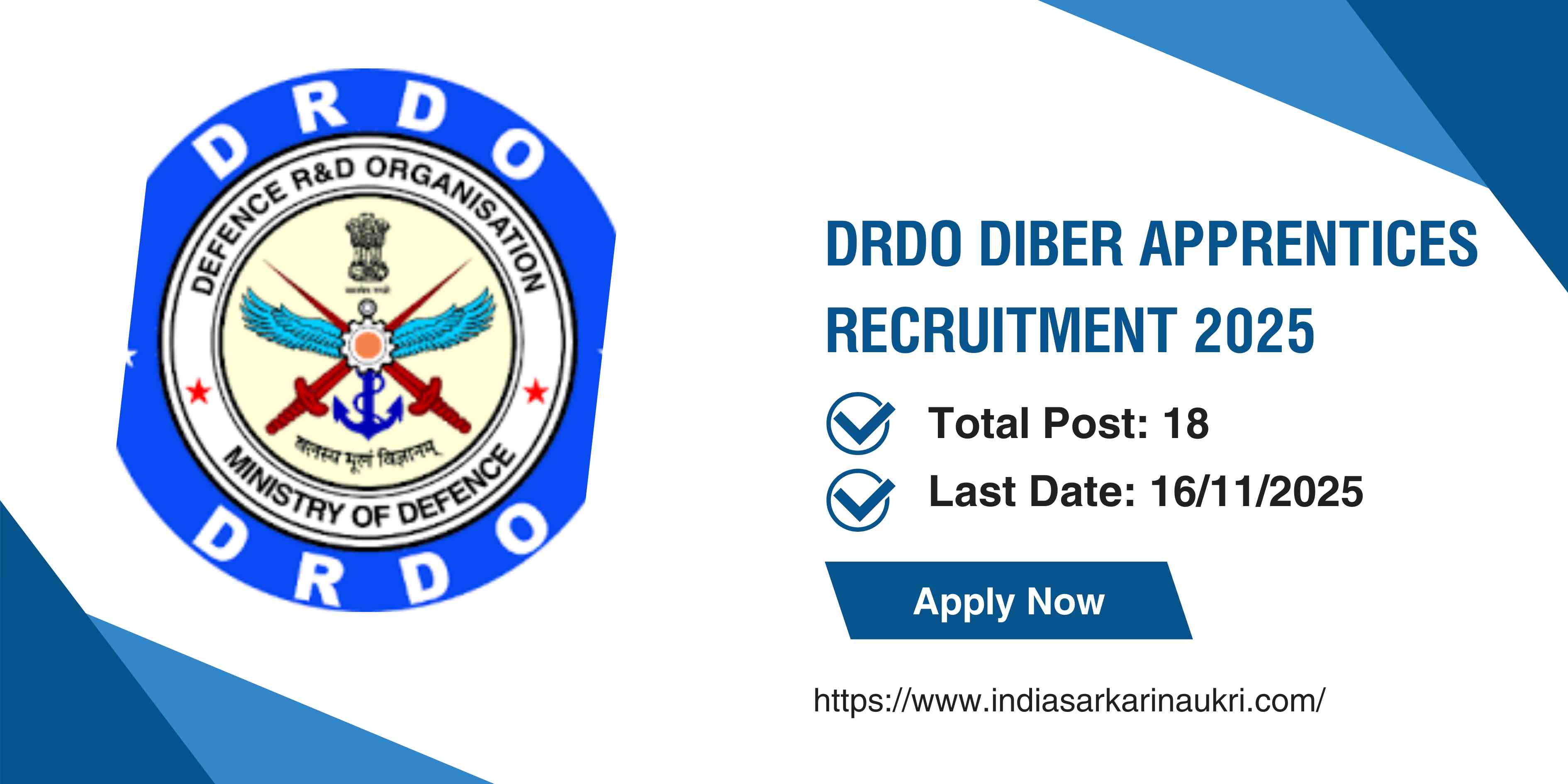 DRDO DIBER Apprentices Recruitment 2025