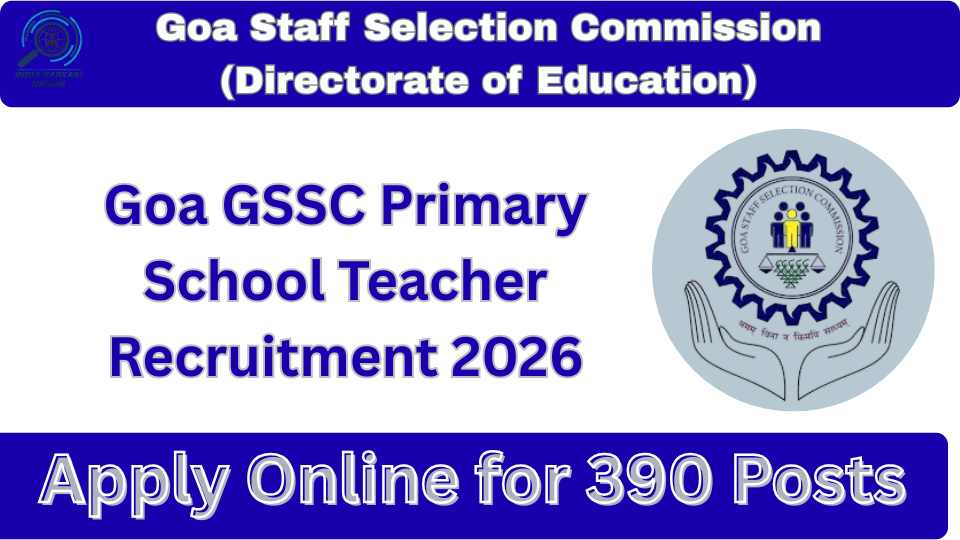 Goa GSSC Primary School Teacher Recruitment 2026: Apply for {390 Posts}