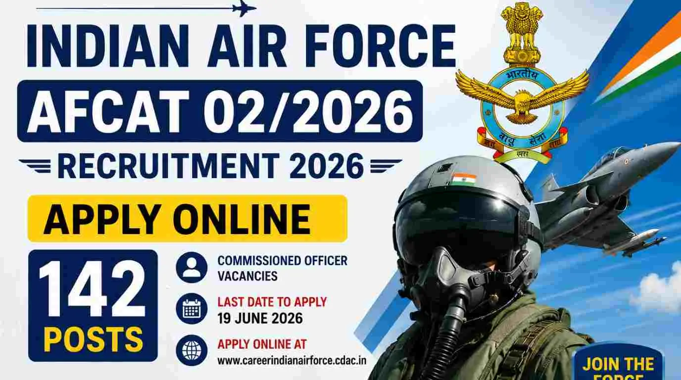 Indian Air Force AFCAT 02/2026 Recruitment 2026 Apply for {142 Posts}