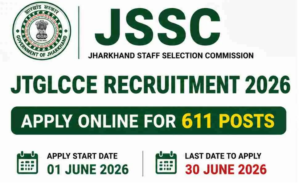 Jharkhand JSSC JTGLCCE Recruitment 2026 Apply for {611 Posts}