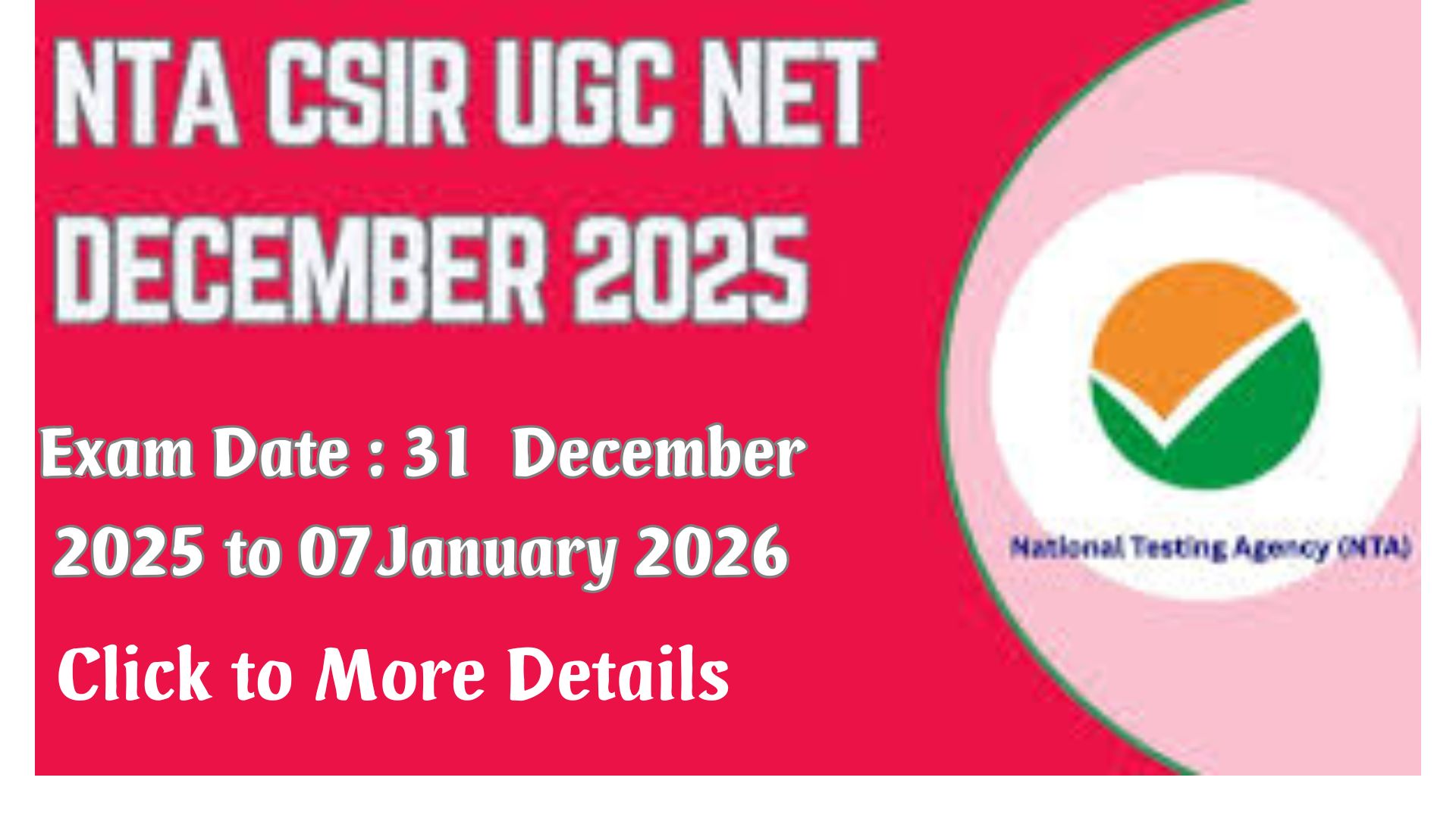 NTA UGC NET December 2025 Exam Date & Time Schedule Released