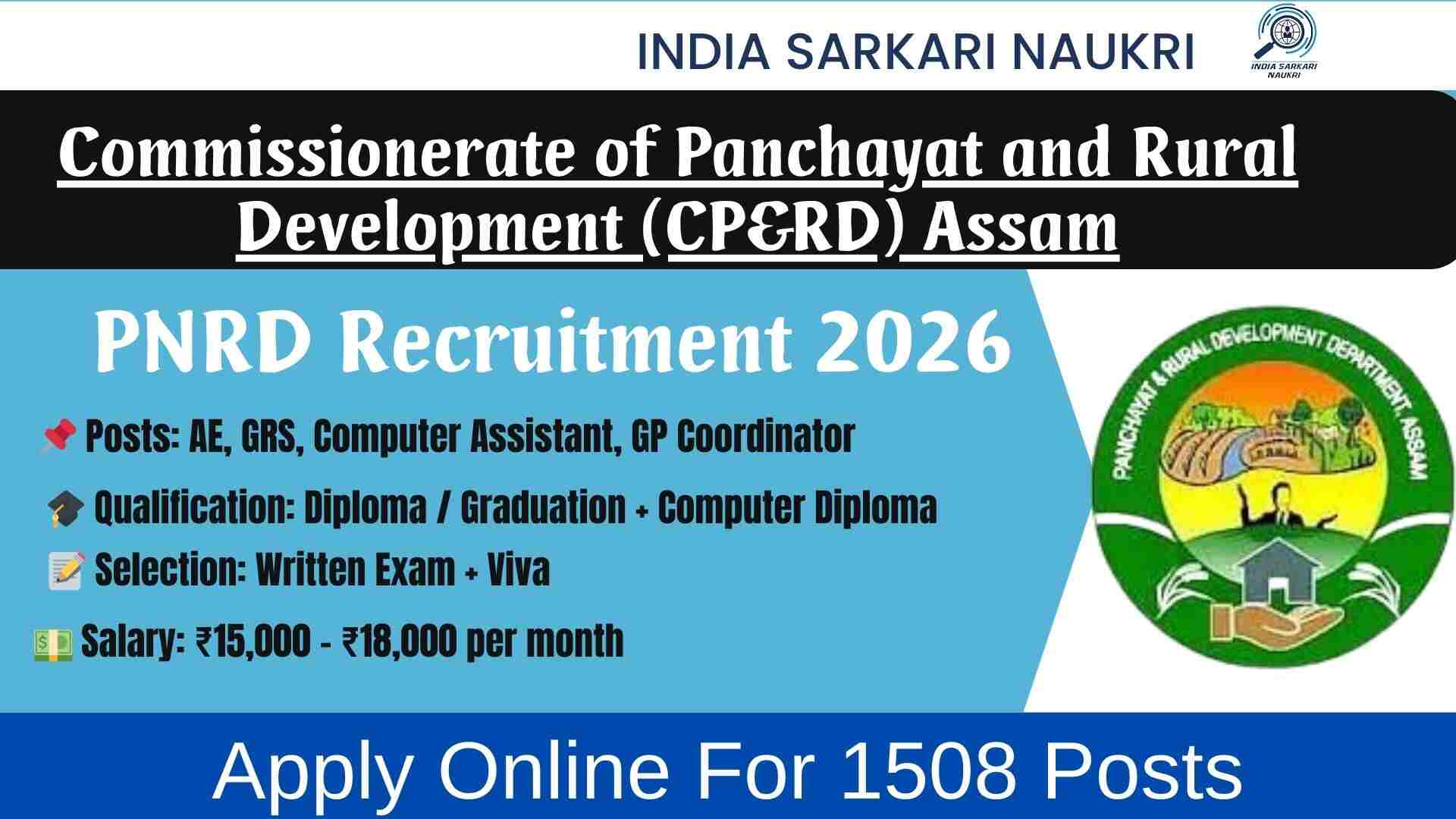 PNRD Assam Recruitment 2026 Apply Online for 1508 Accredited Engineer ...