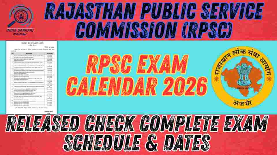 RPSC Exam Calendar 2026 Released | Check Exam Dates & Schedule