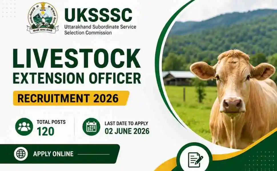 UKSSSC Livestock Extension Officer Online Form 2026 Started for {120 Posts}